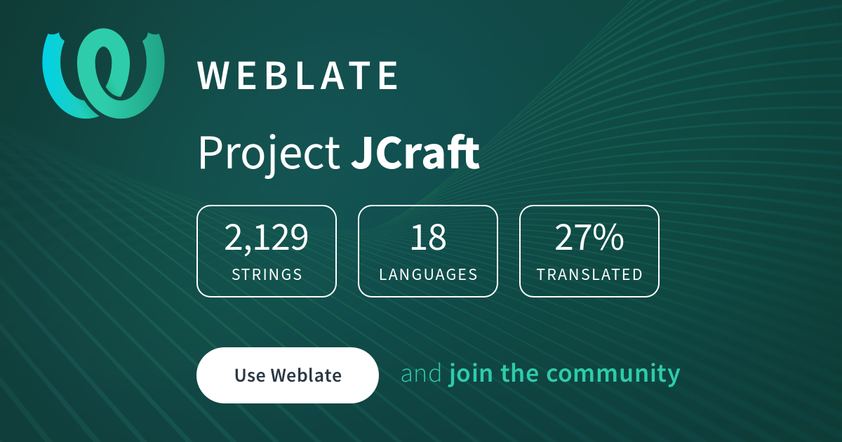 Get involved in JCraft! @ Planet's Weblate